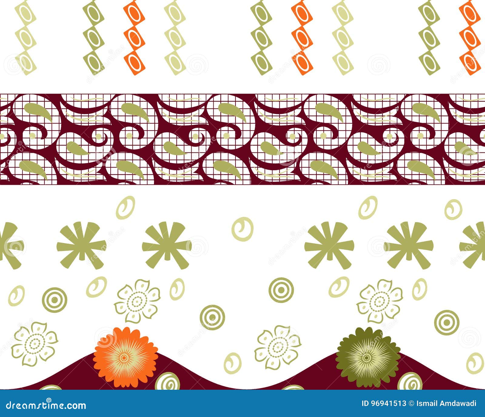 Textile Background Design with Floral Stock Illustration - Illustration ...