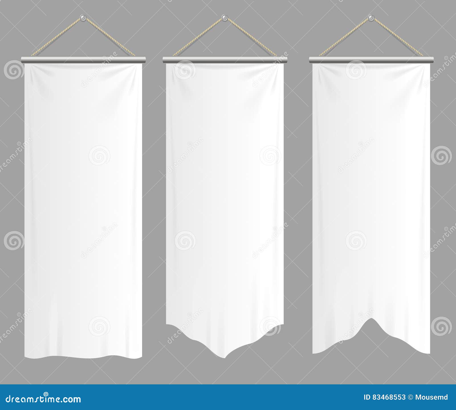 Textile Banners with Folds Set. Vector Stock Vector - Illustration of ...