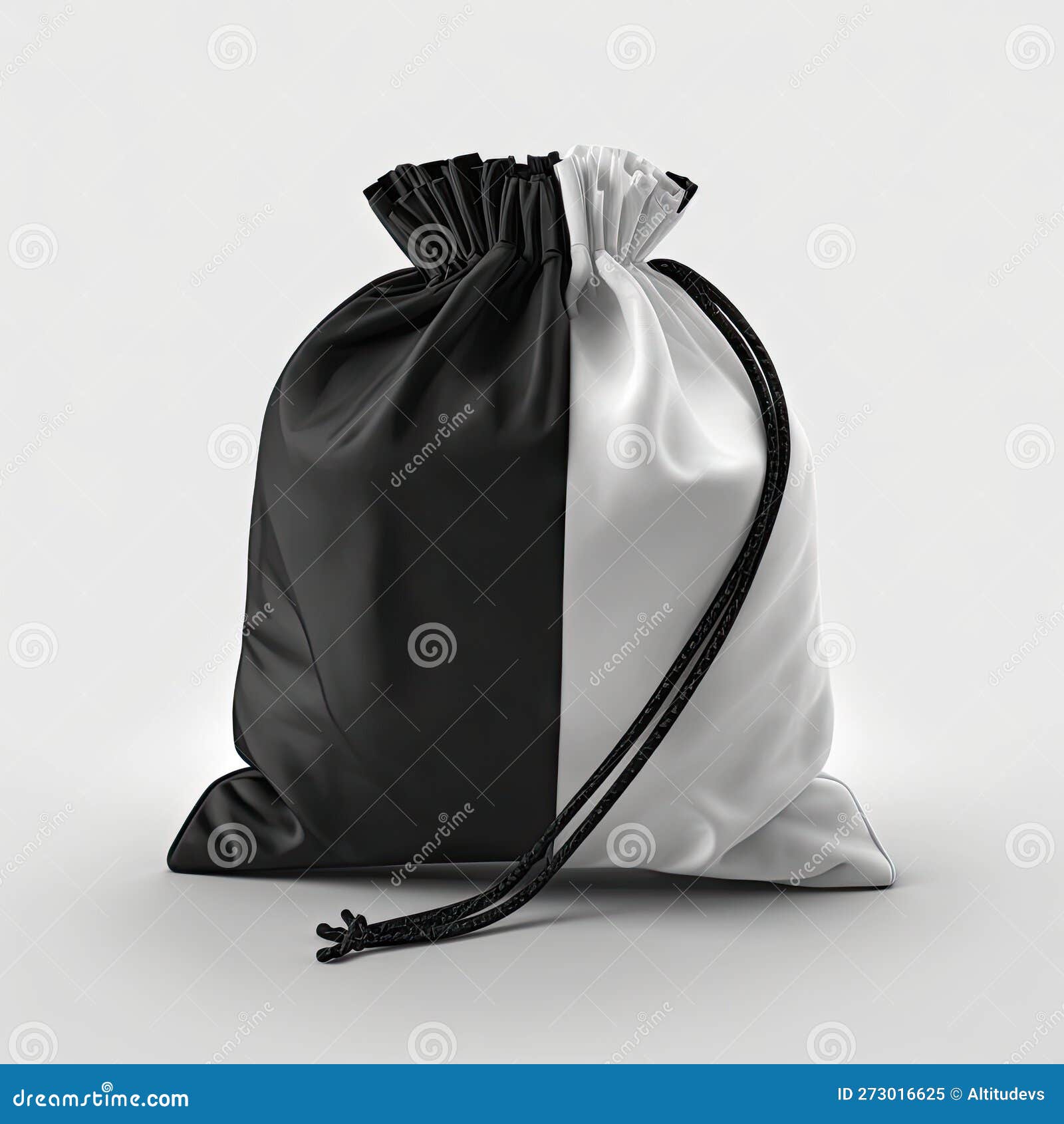 Textile Black and White Shoulder Bag in Form of Backpack Mockup Stock ...
