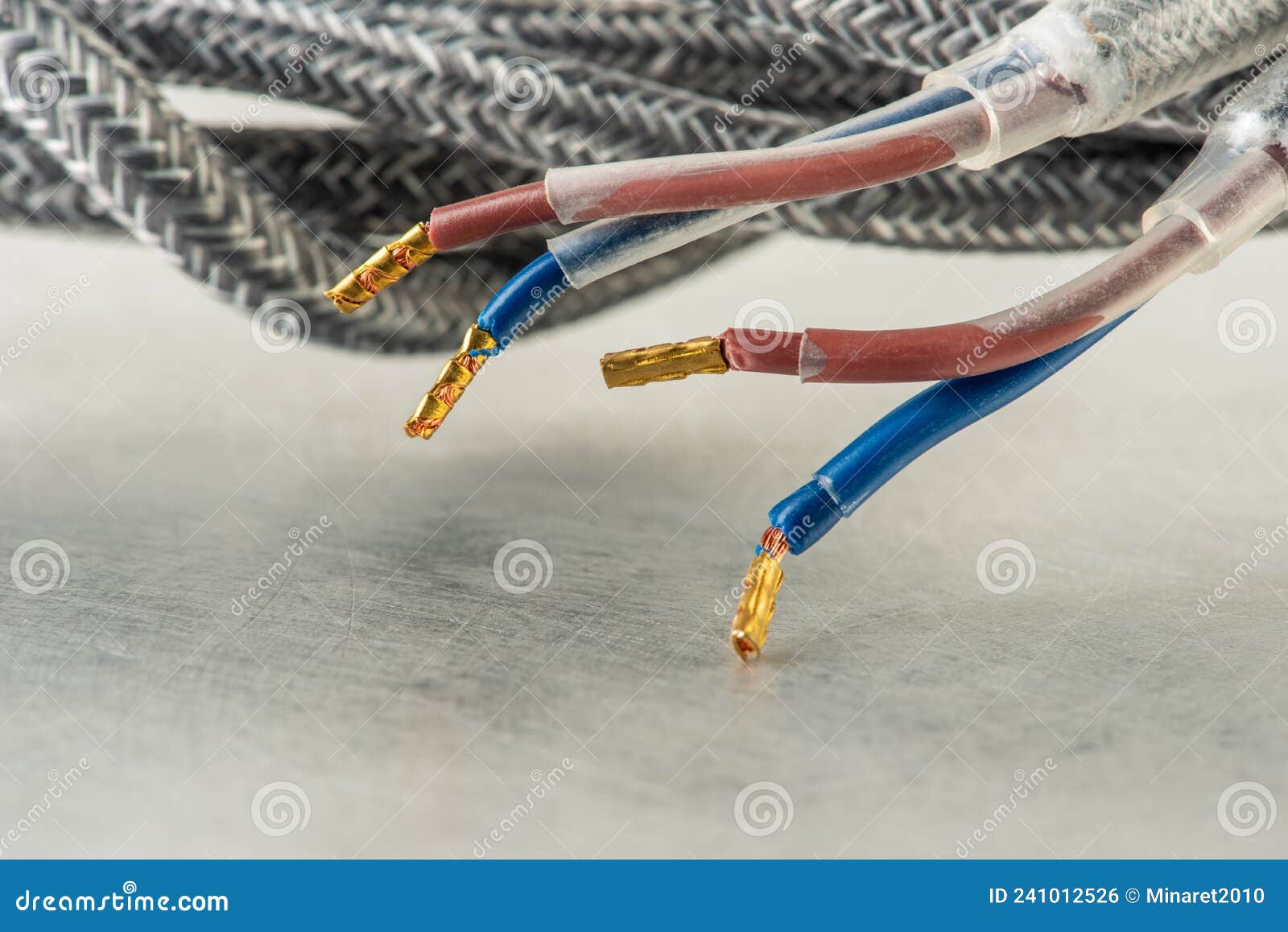 Textile Braided Electrical Cable Cord with Terminals Stock Photo ...
