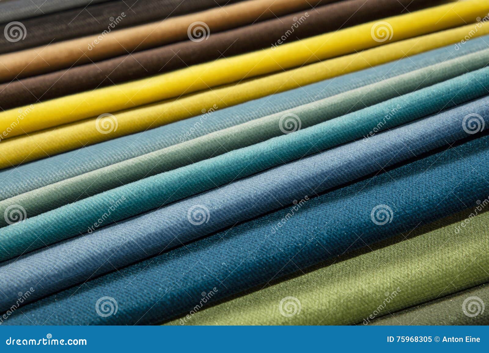Textile Catalogue, Colorful Fabric Samples Stock Image - Image of folds ...