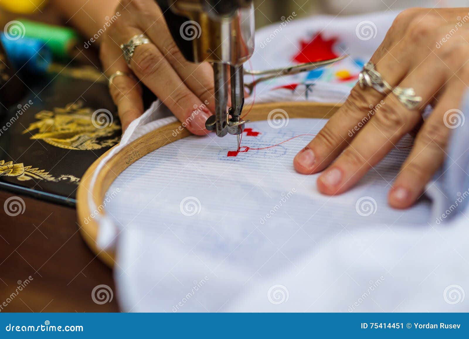 Textile embroidery machine stock image. Image of beautiful - 75414451