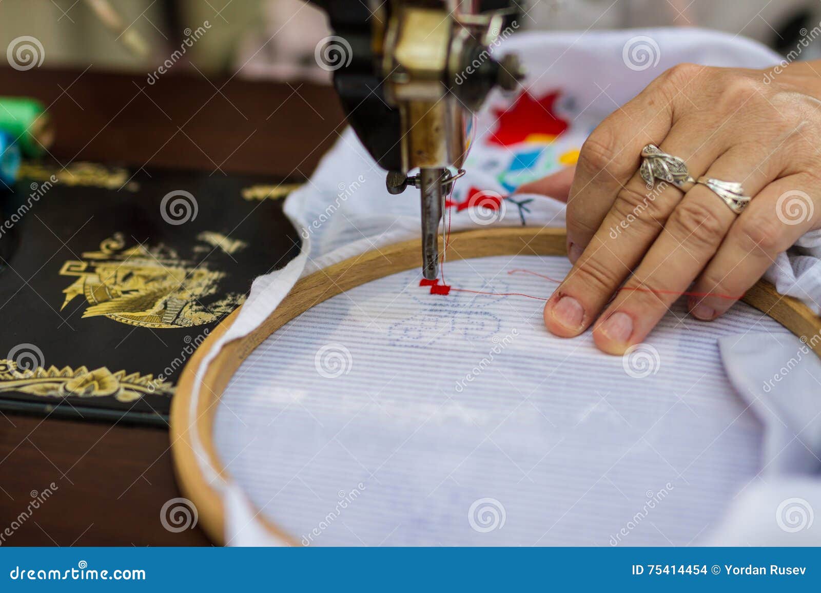 Textile embroidery machine stock photo. Image of fashion - 75414454