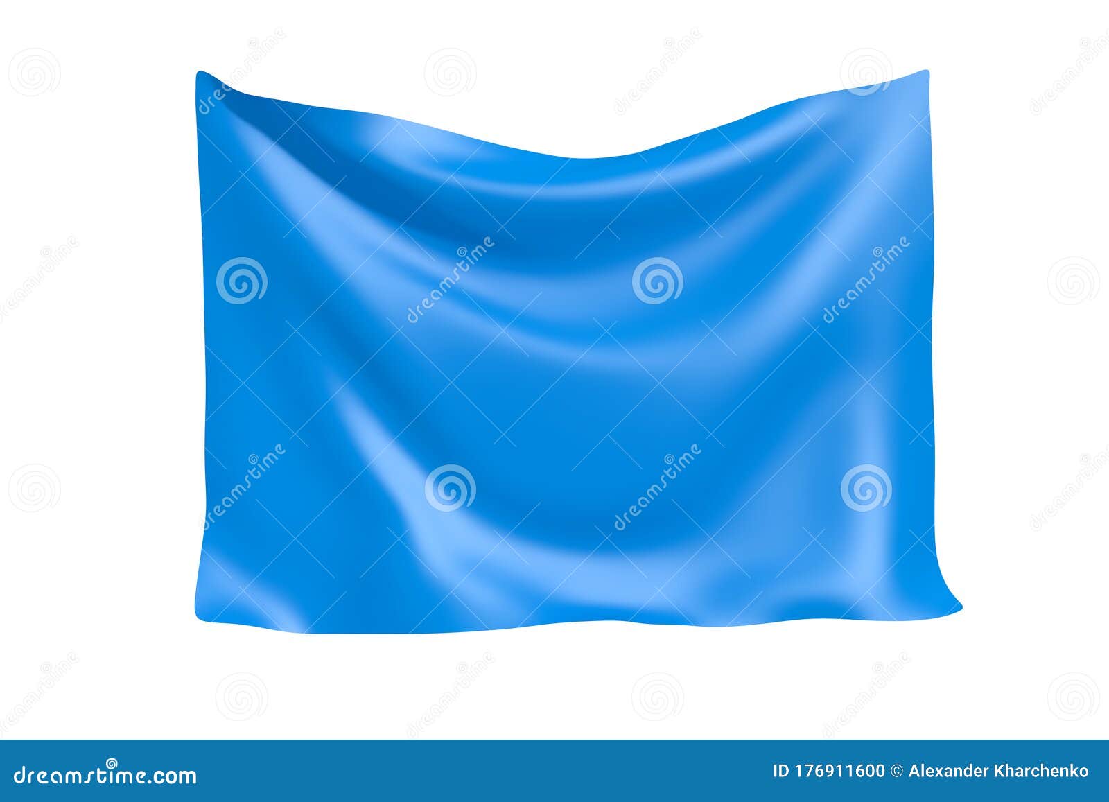 Textile Fabric Banner. Hanging Blue Cloth Banner with Blank Space for ...