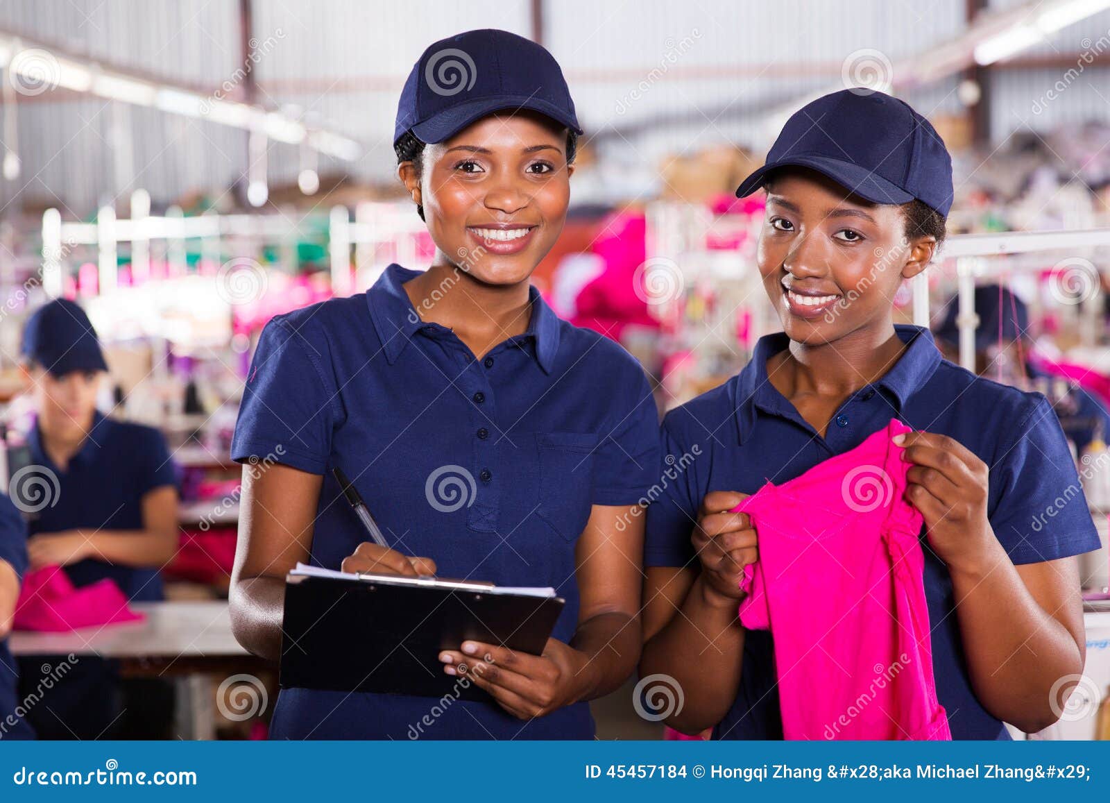 Textile factory co-workers stock photo. Image of modern - 45457184