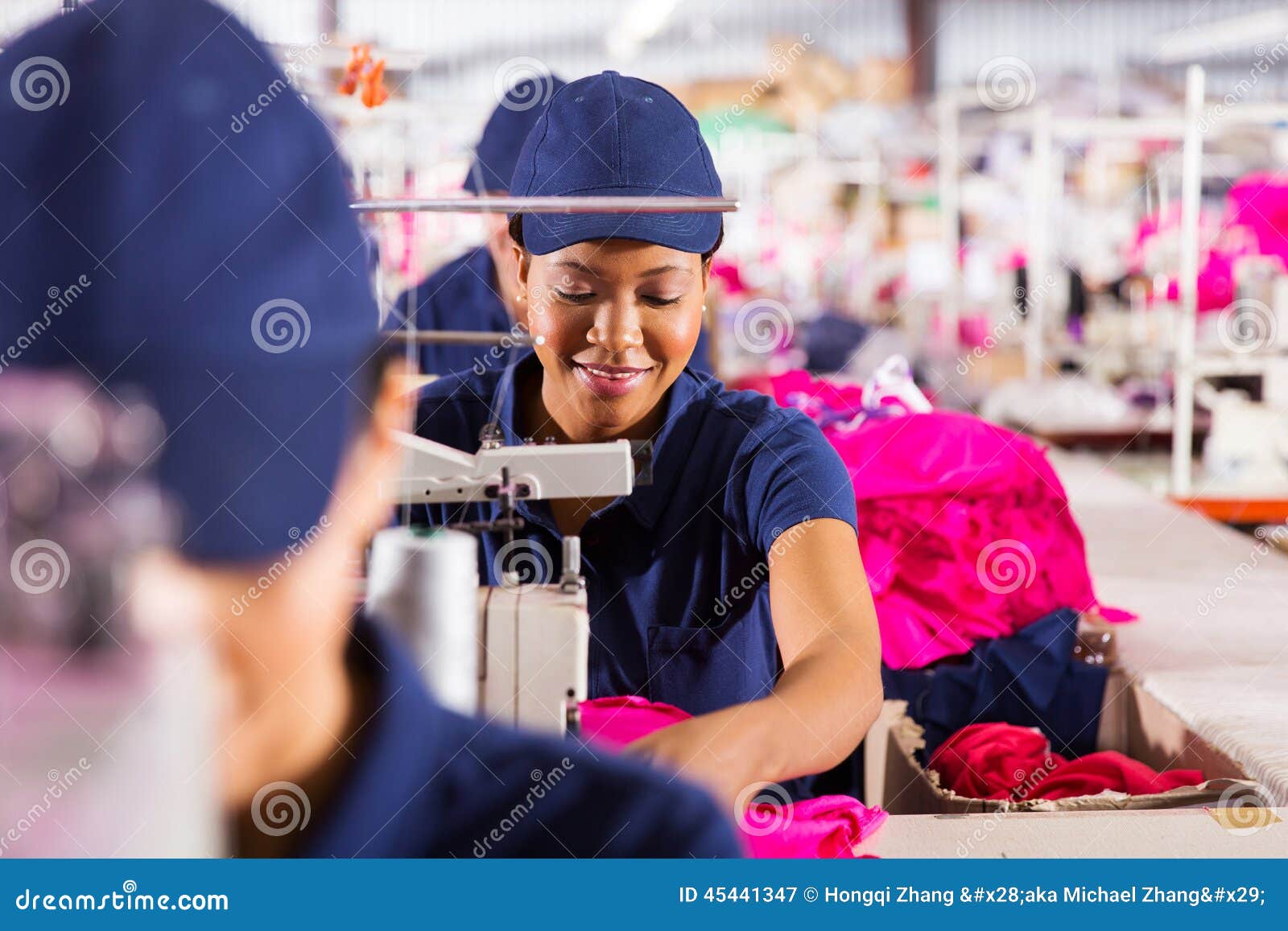 Textile factory workers stock image. Image of fabric - 45441347