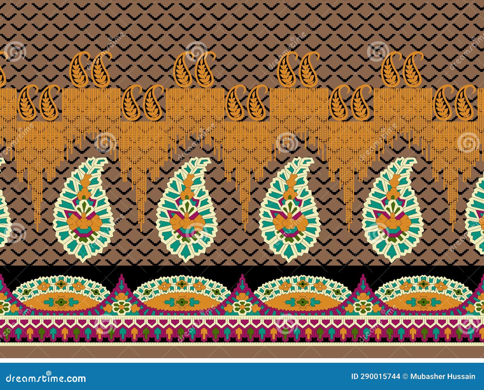 Textile Floral Geometric Screen and Digital Fabric Printing Stock ...