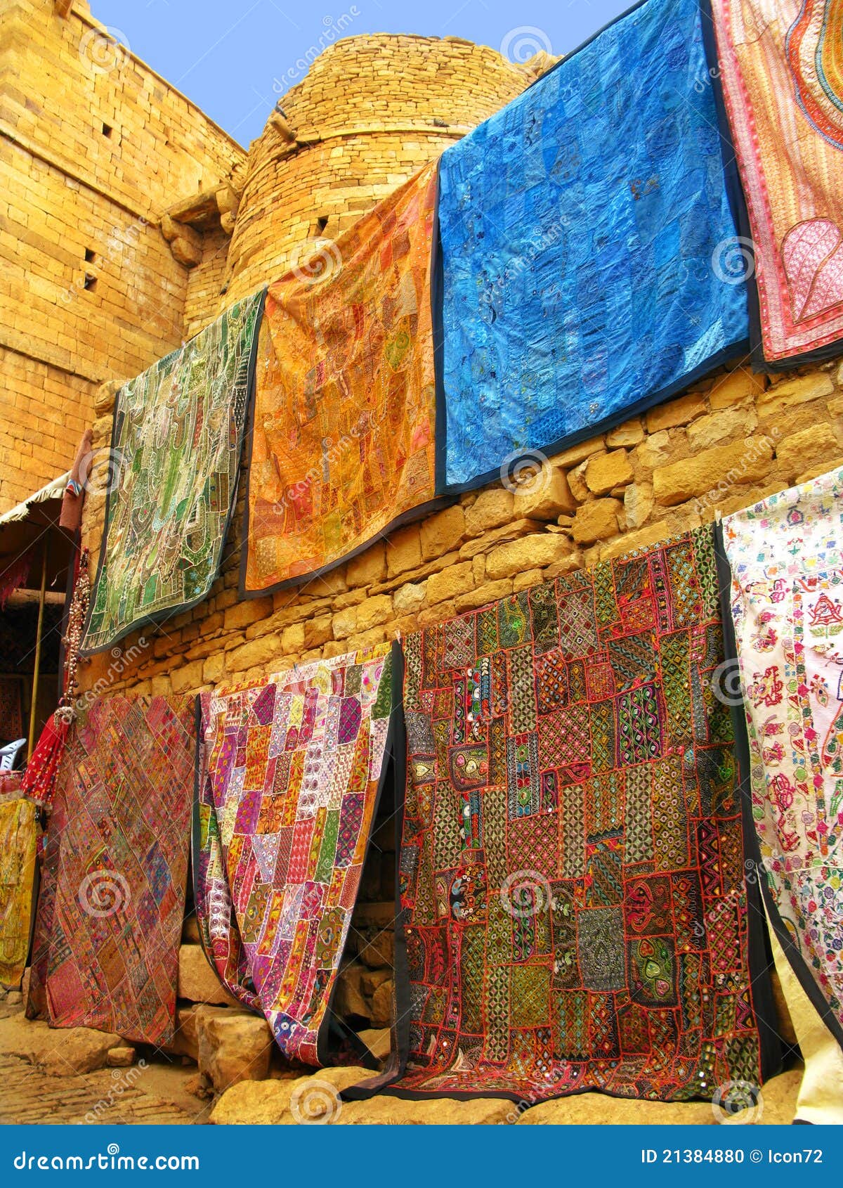 Textile Handcrafts in Jaisalmer, India Stock Photo - Image of indian ...