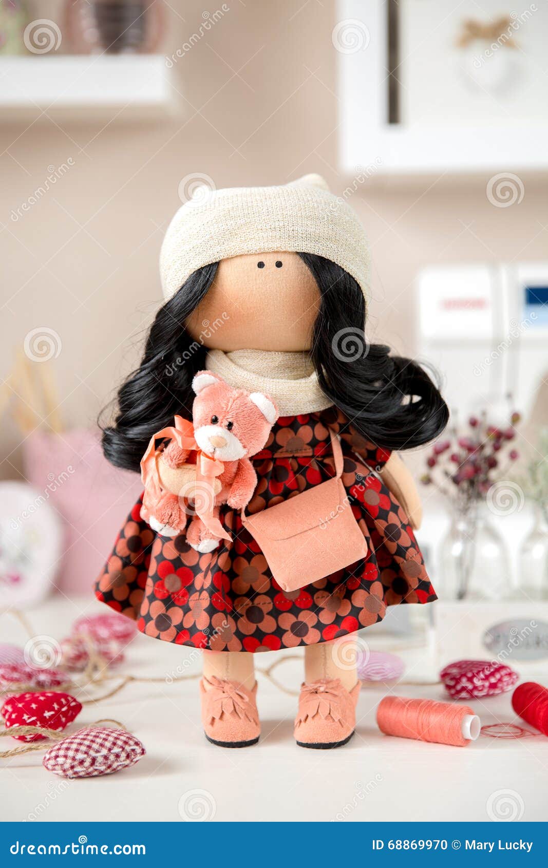 Textile Handmade Interior Doll Stock Photo - Image of gift, chic: 68869970