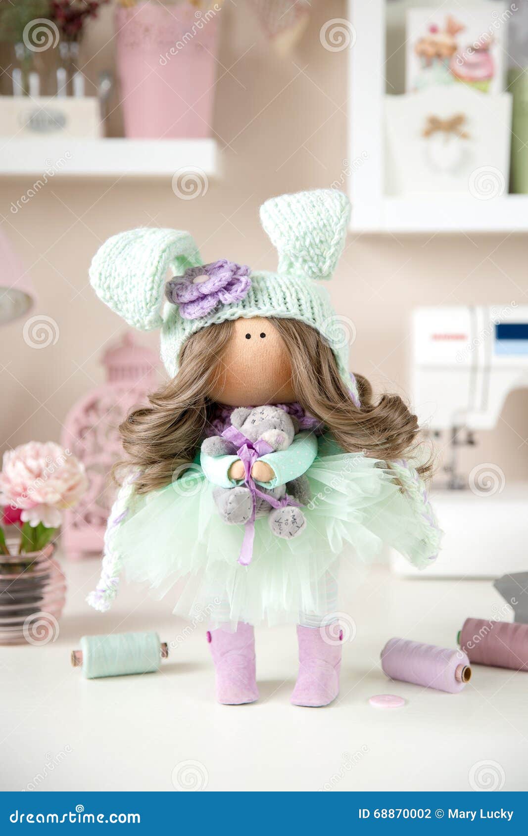 Textile Handmade Interior Doll Stock Photo - Image of home, education ...