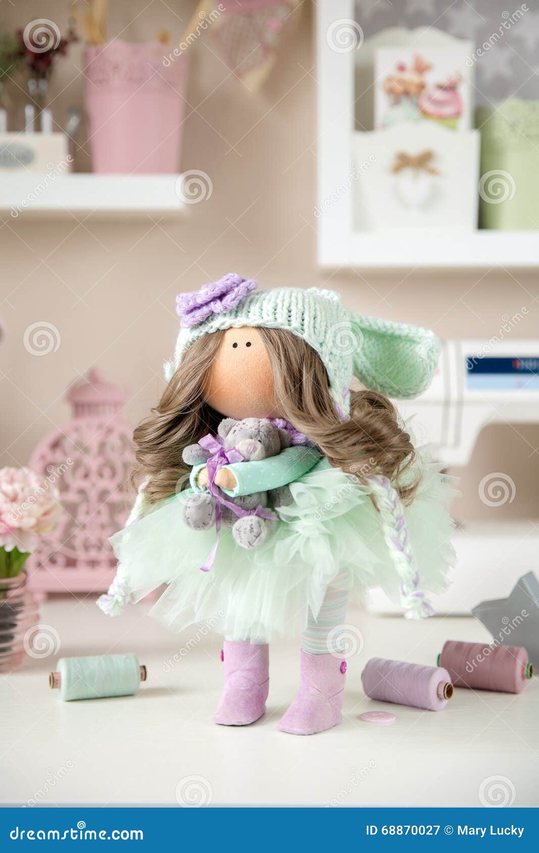 Textile Handmade Interior Doll Stock Image - Image of hand, education ...