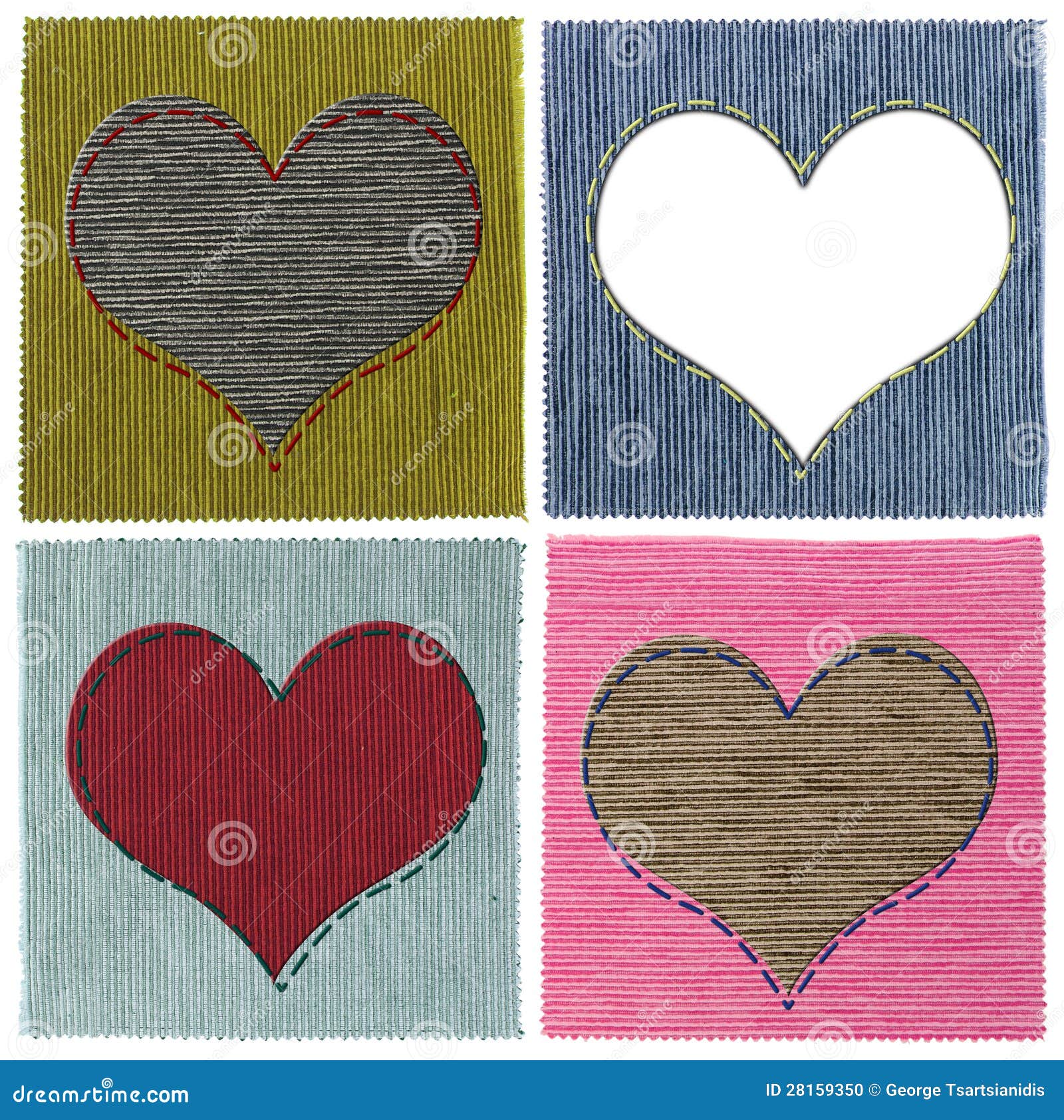 Textile heart collage stock photo. Image of group, decoration - 28159350