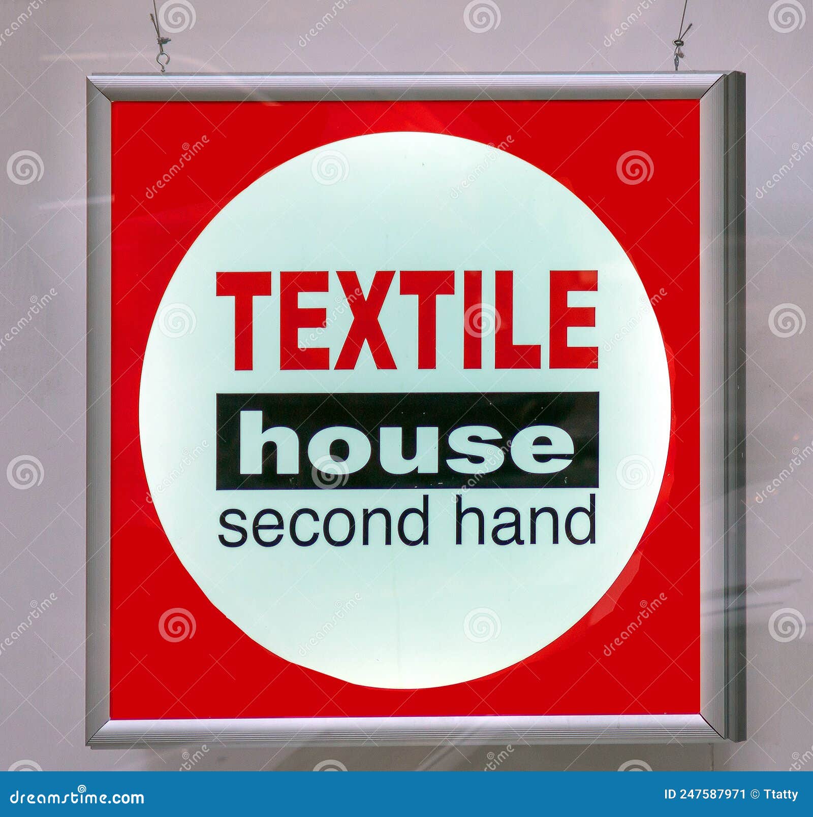 Textile House Second Hand Sign Stock Image - Image of text, exterior ...
