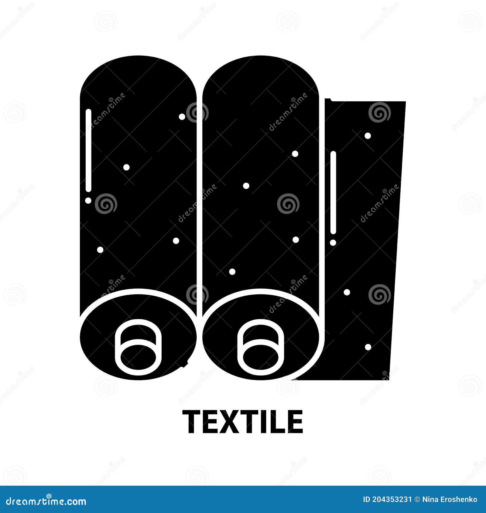 Textile Icon, Black Vector Sign with Editable Strokes, Concept ...