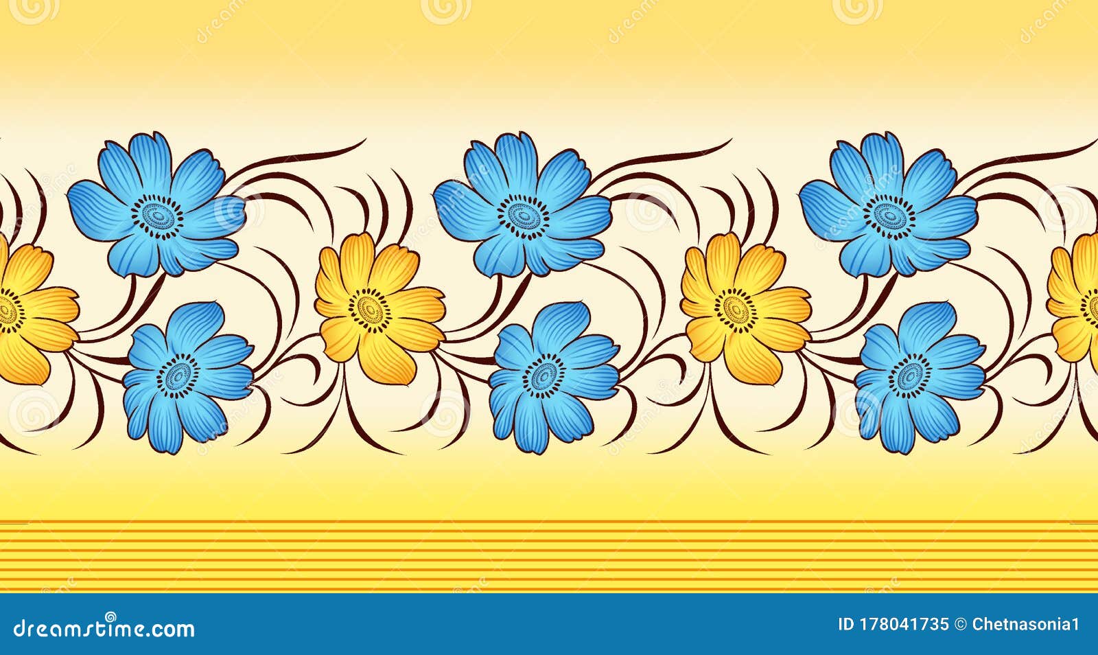 Textile Indian Floral Border Design Background Stock Illustration ...