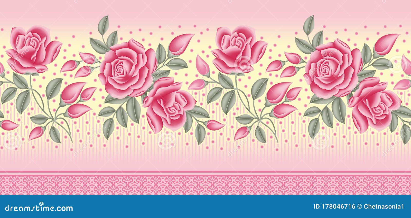 Textile Indian Floral Border Design Background Stock Illustration ...