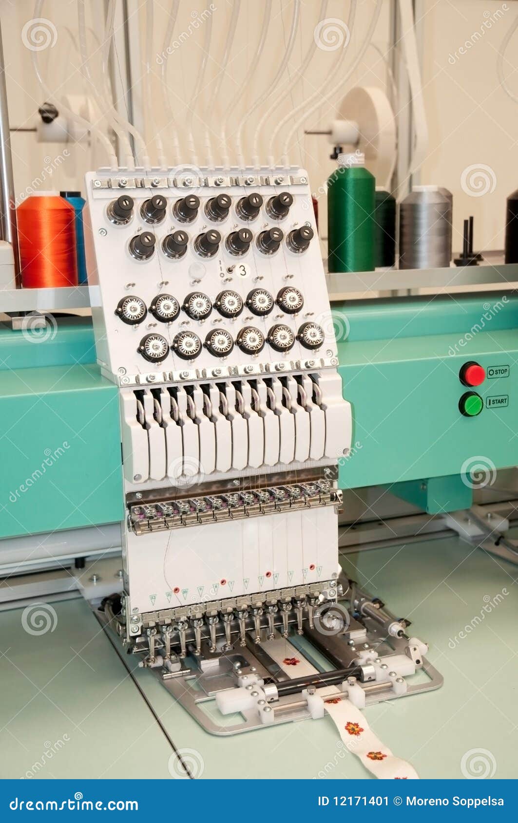 Textile: Industrial Embroidery Machine Stock Image - Image of design ...