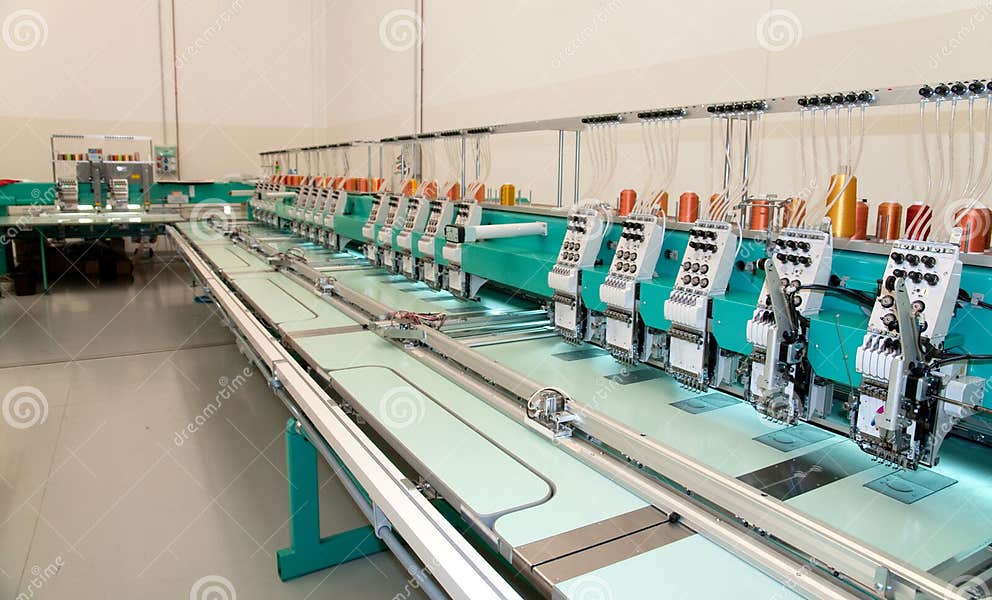 Textile: Industrial Embroidery Machine Stock Image - Image of knobs ...