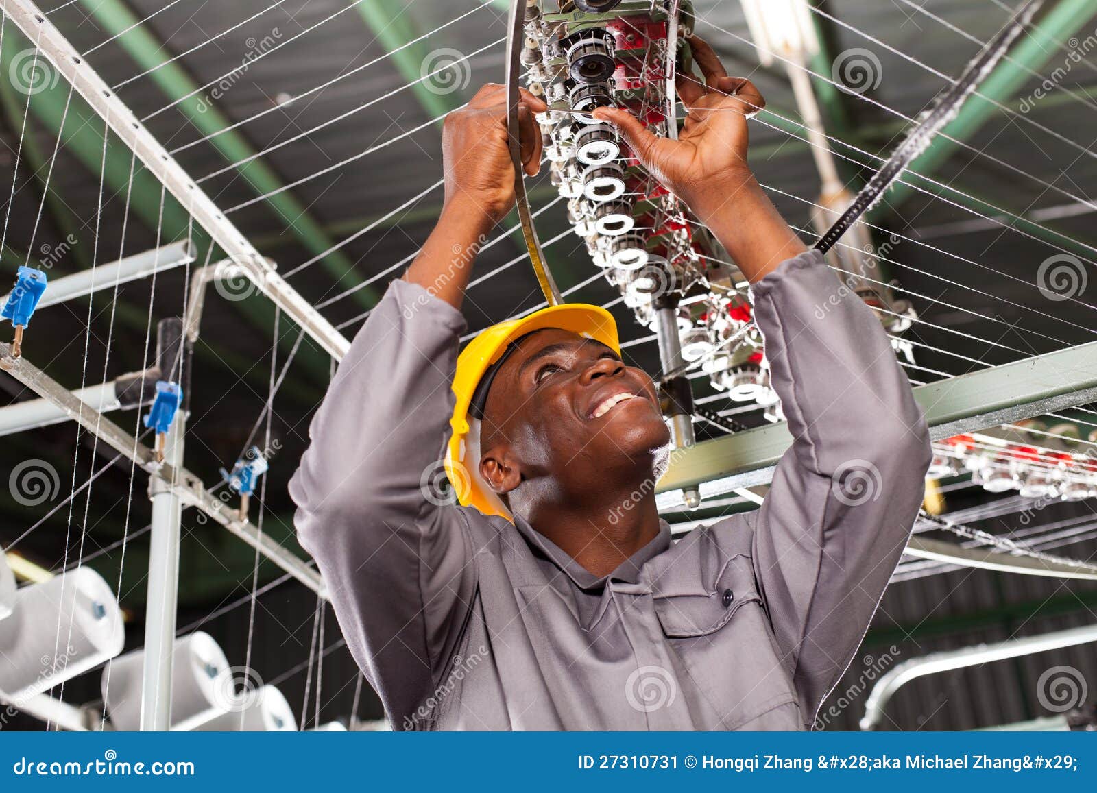 Textile Industrial Mechanic Stock Image - Image of helmet, textile ...