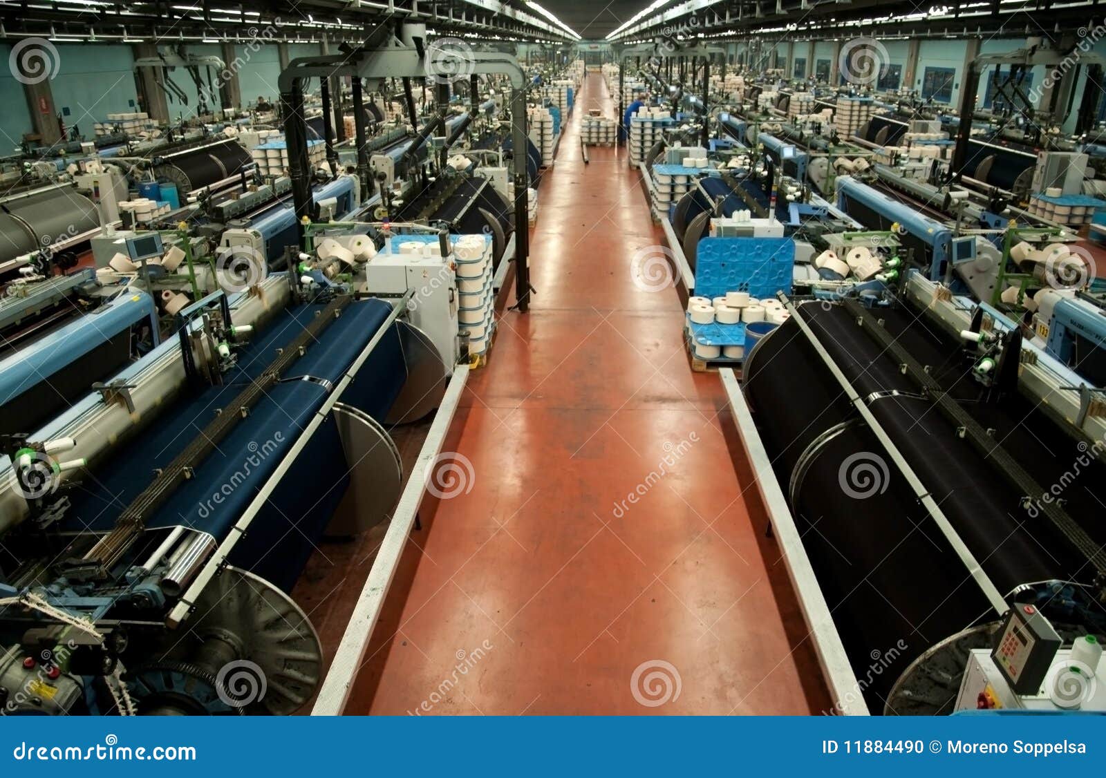 Textile Industry (denim) - Weaving Stock Photo - Image of company ...
