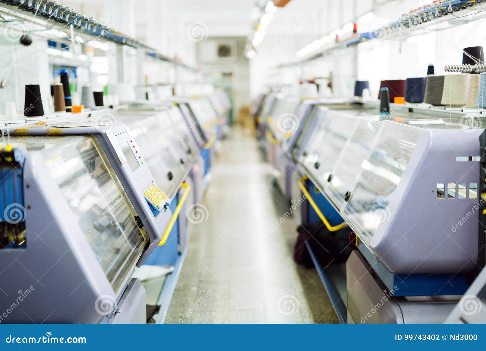 Textile Industry Machines in Factory Stock Photo - Image of loom ...