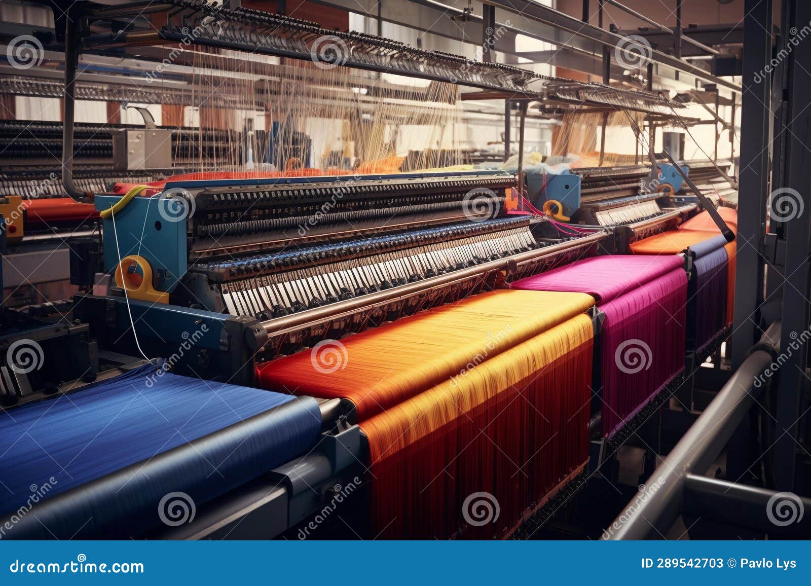 Textile Industry. Production of Threads and Fabrics Stock Illustration ...