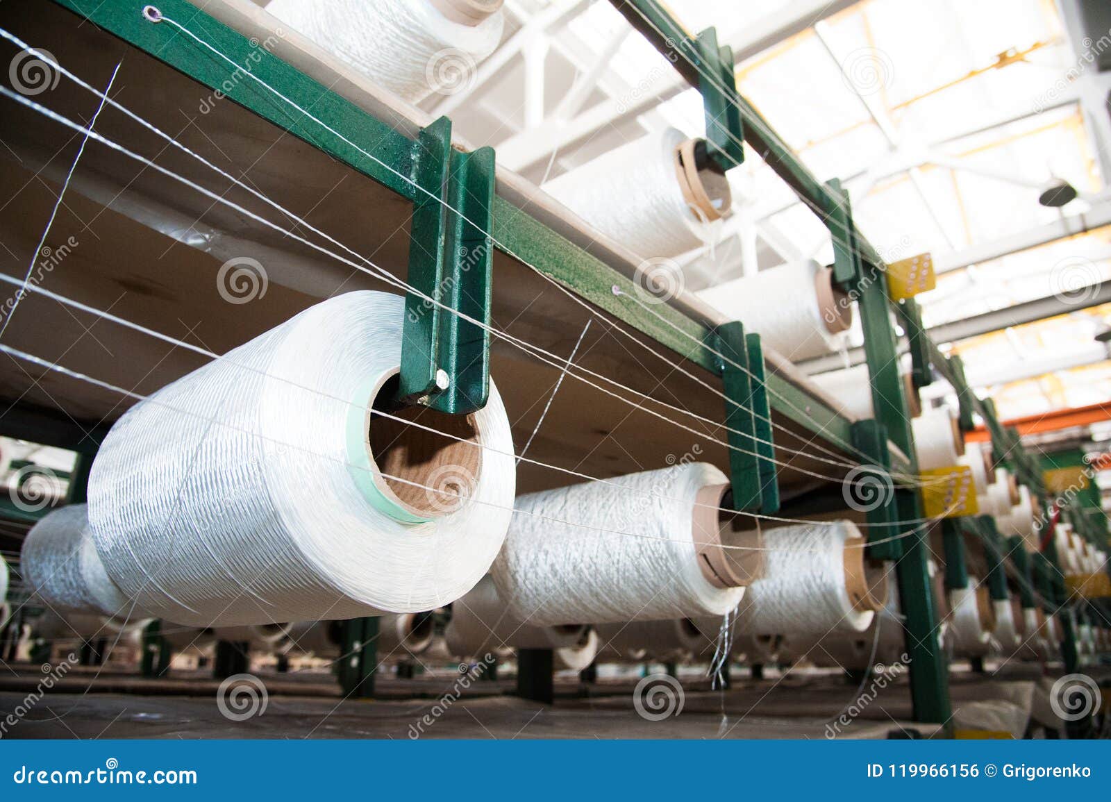 Yarn Thread Running in the Machine Stock Photo - Image of weaving ...