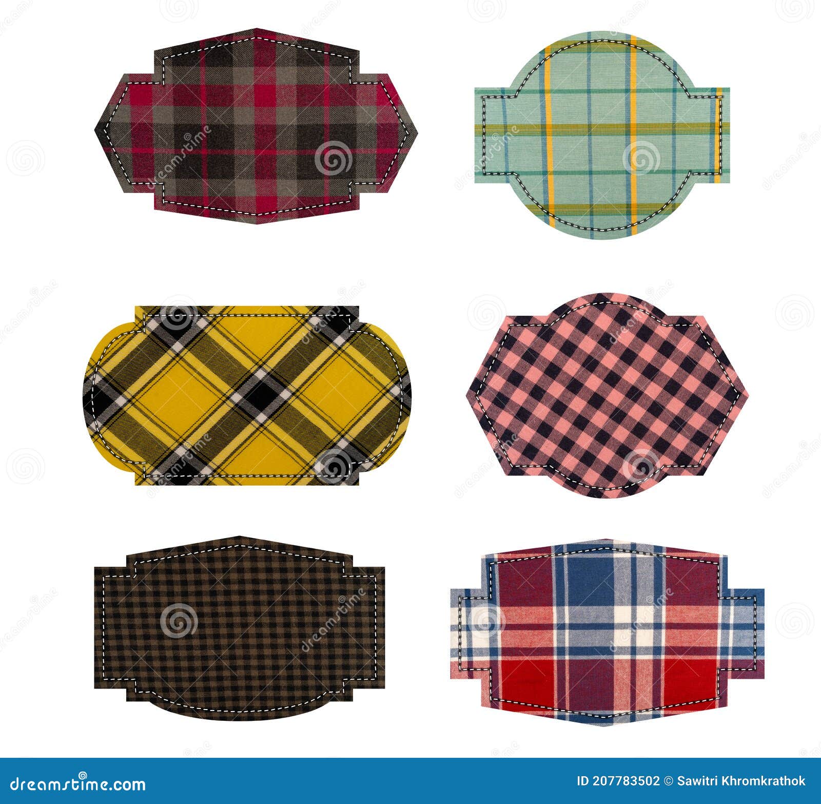 Textile Labels. Tags Fabric Texture Isolated On White Stock Image ...