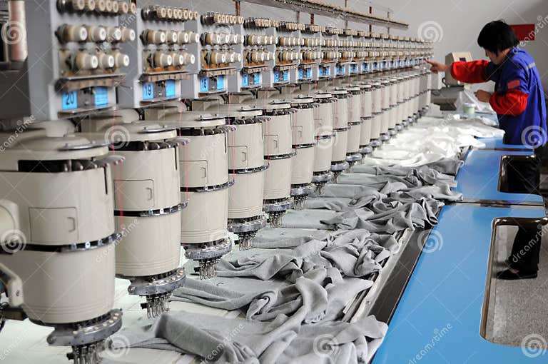 Textile machine stock photo. Image of automated, line - 19012130