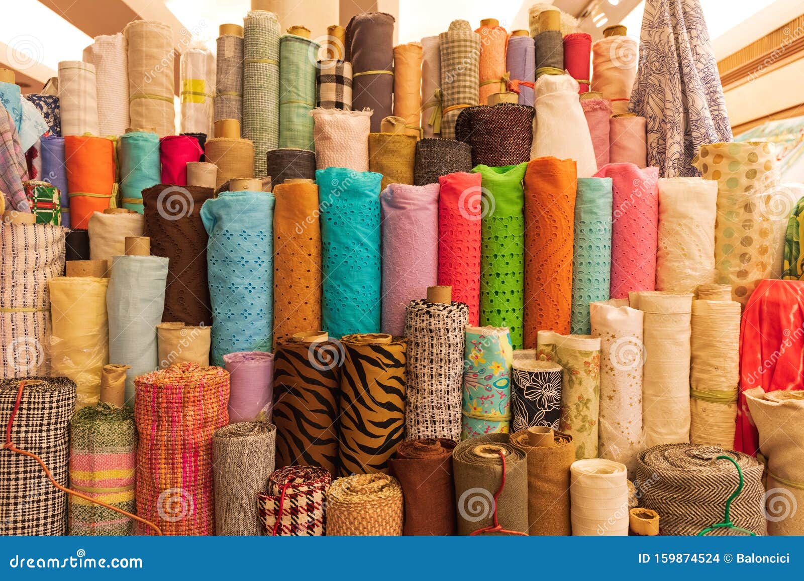 Textile Material Rolls stock photo. Image of linen, colourful - 159874524