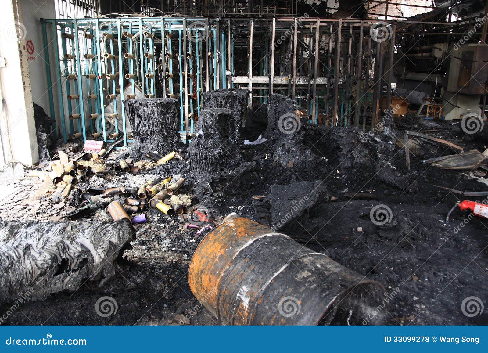 Textile mill fire scene stock photo. Image of death, danger - 33099278