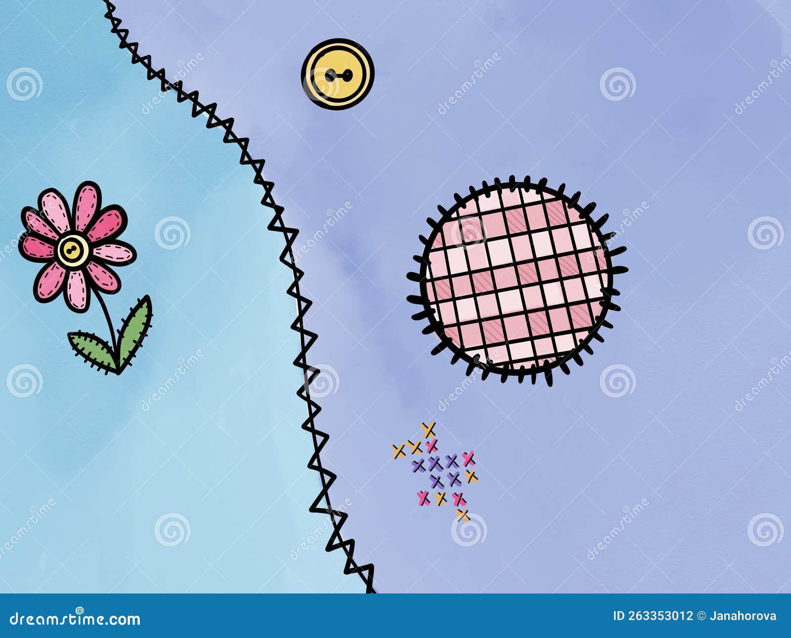Textile patch illustration stock illustration. Illustration of canvas ...