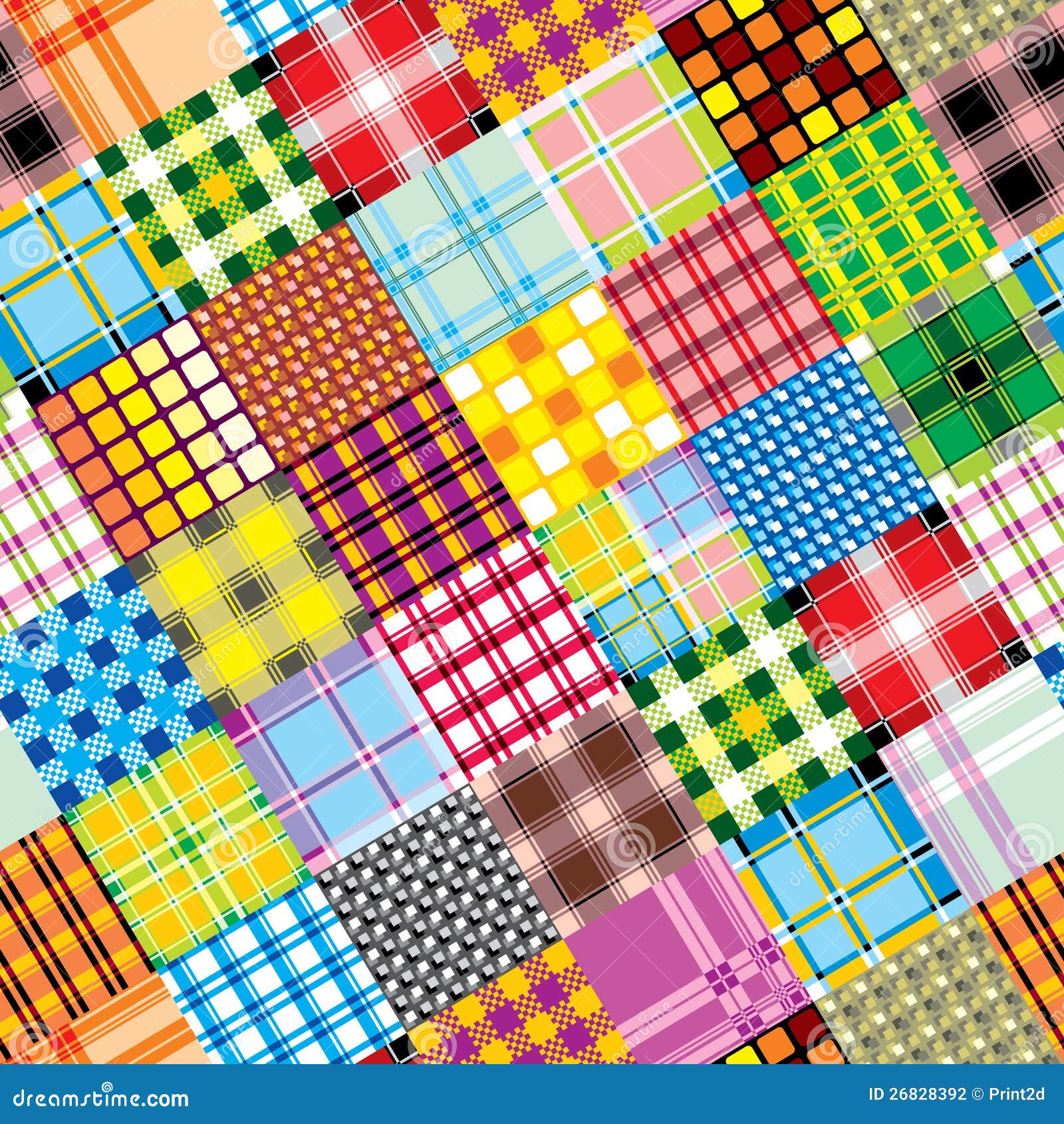 Textile patchwork square stock illustration. Illustration of patch ...