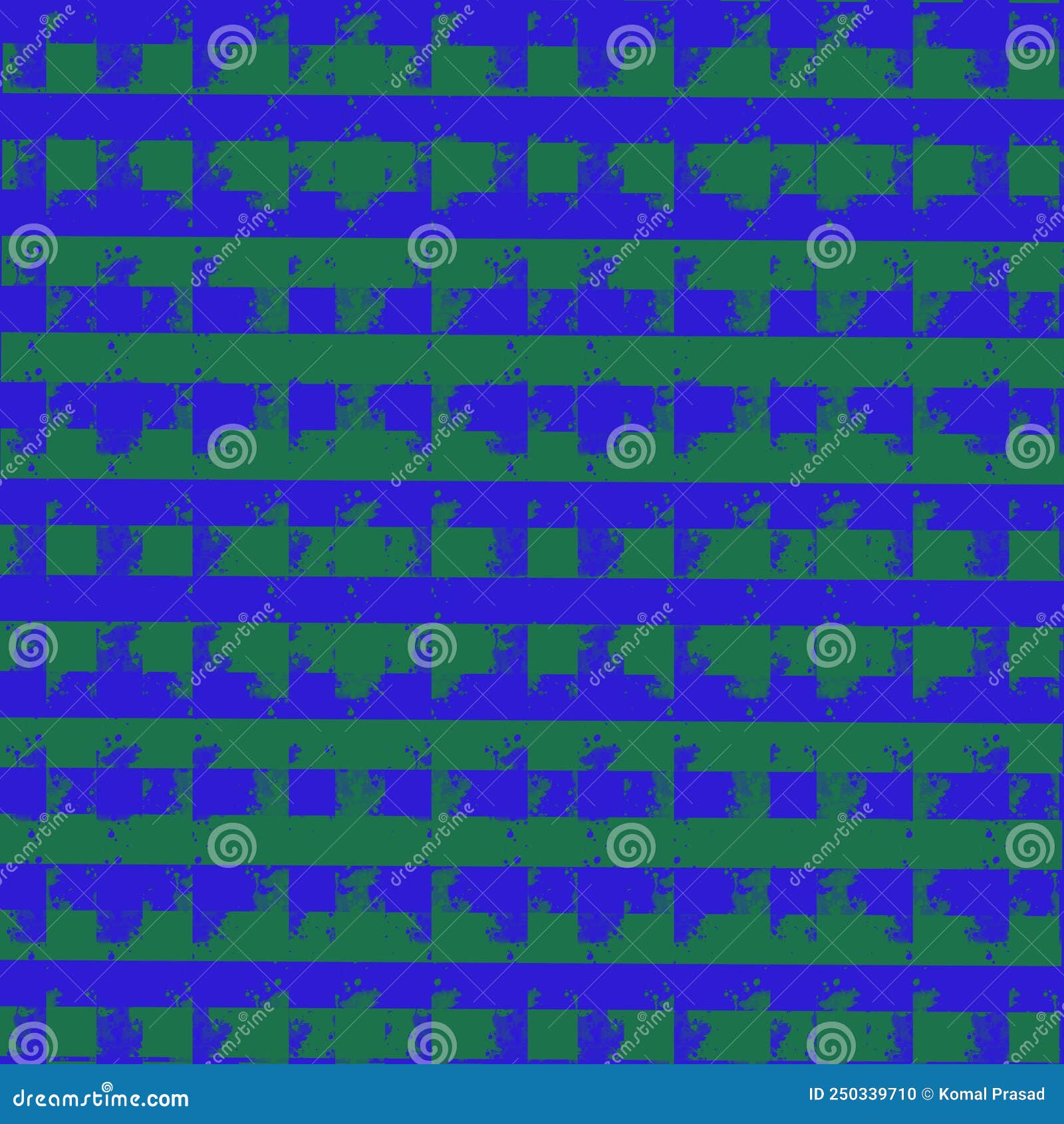 Textile Pattern for Blue and Green Square Cloths Stock Illustration ...