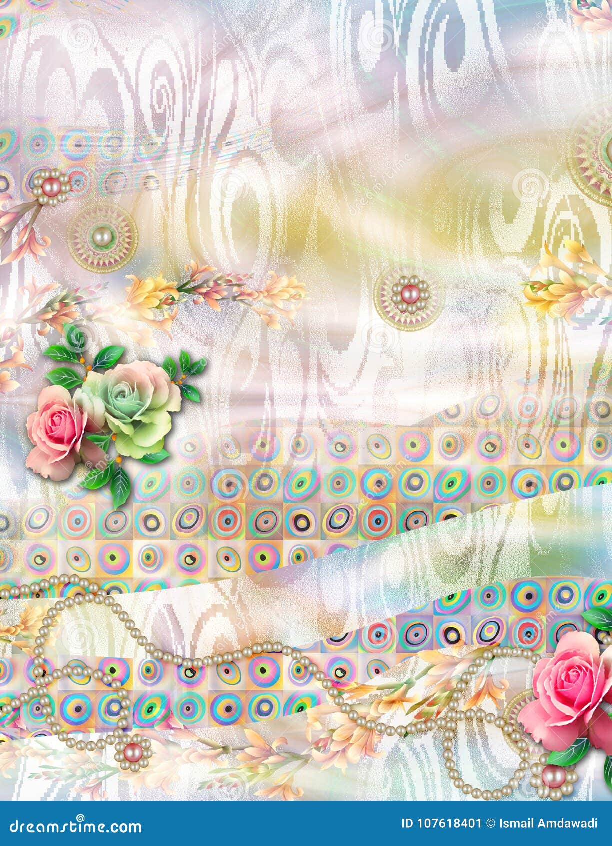 Beautiful Colorful Digital Floral Design Stock Illustration ...