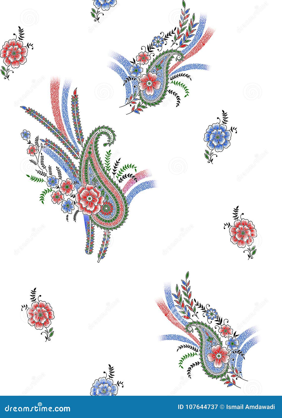 Paisley print design stock illustration. Illustration of leave - 107644737