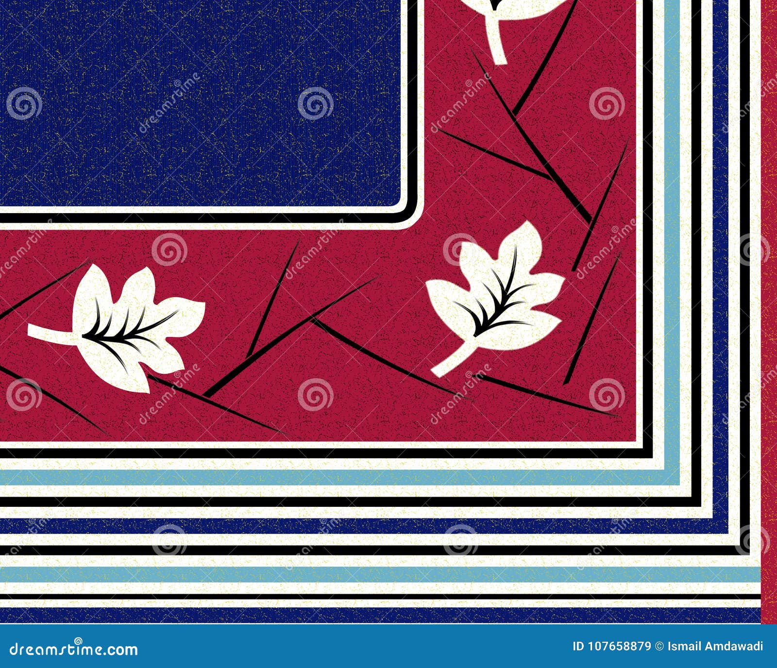 Scarf border print design stock illustration. Illustration of painting ...