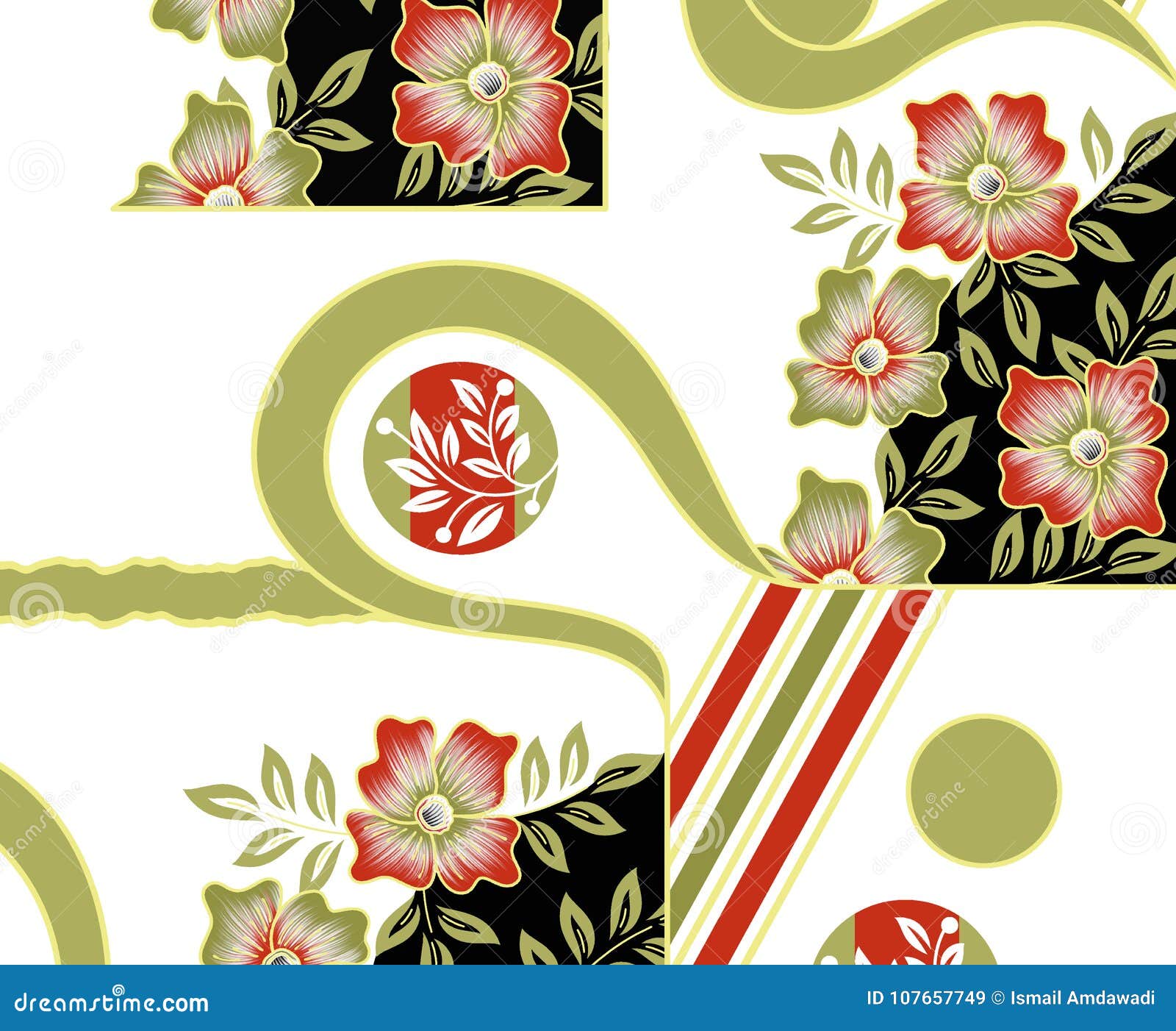 Textile Print Floral Design Stock Illustration - Illustration of paper ...
