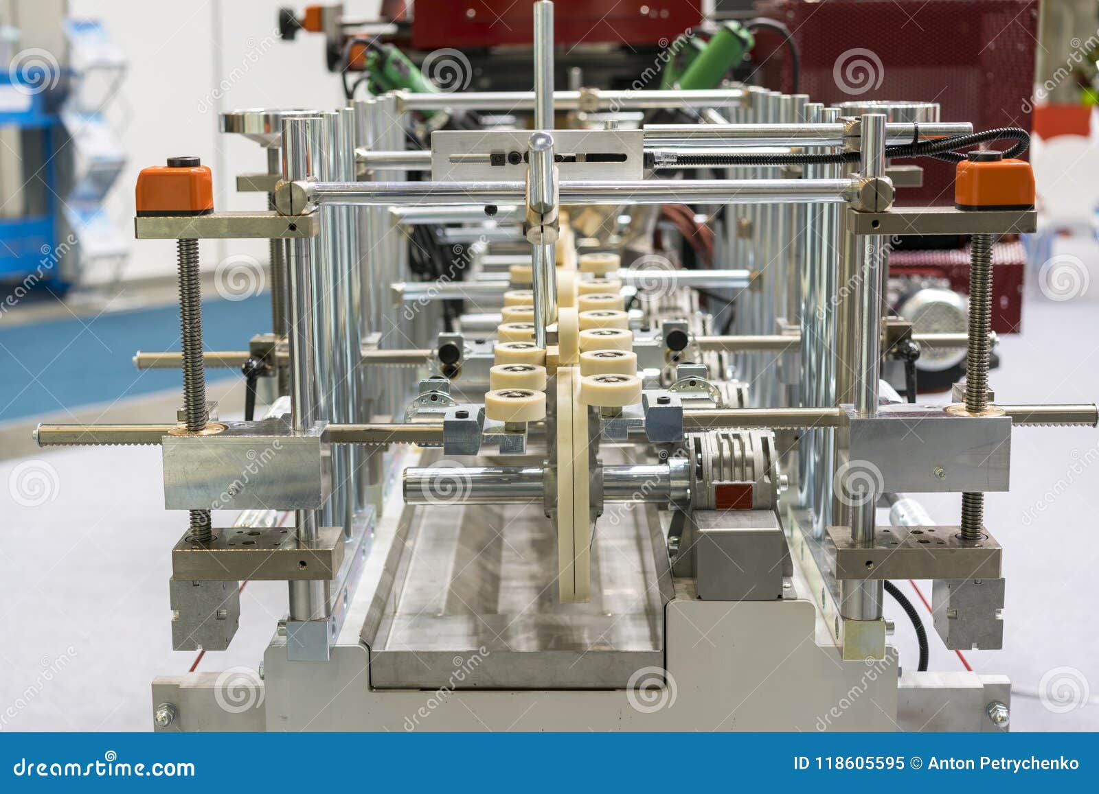 Textile Processing Machine. Machinery and Equipment in a Spinning ...