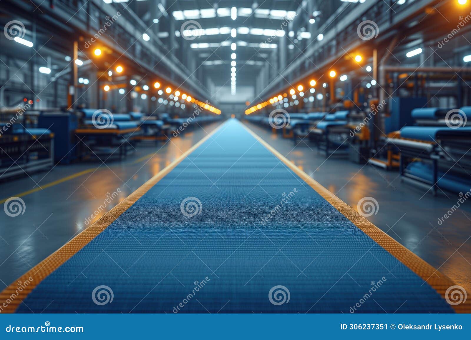 Textile Production Factory Interior Stock Illustration - Illustration ...