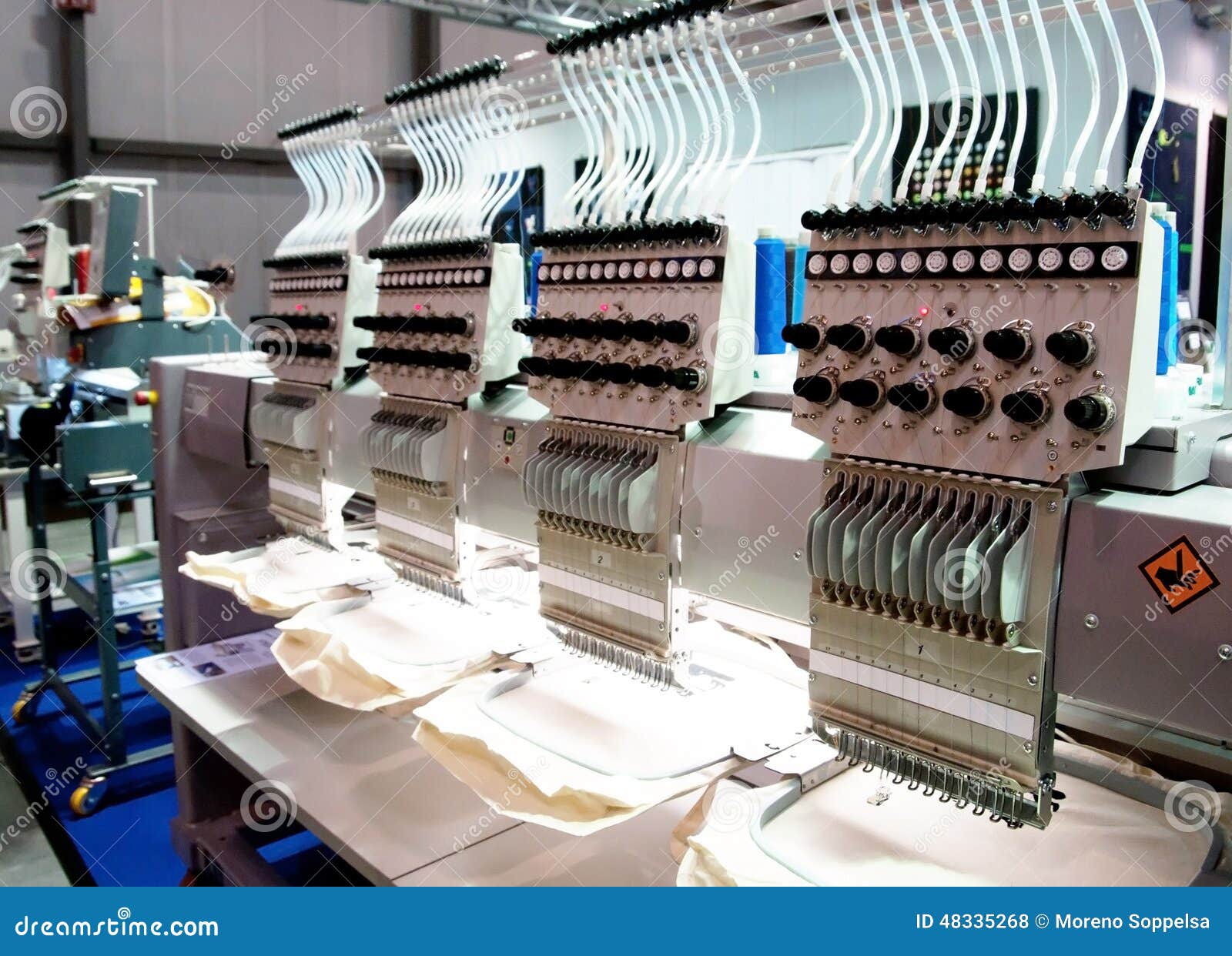 Textile - Professional and Industrial Embroidery Machine Stock Photo ...