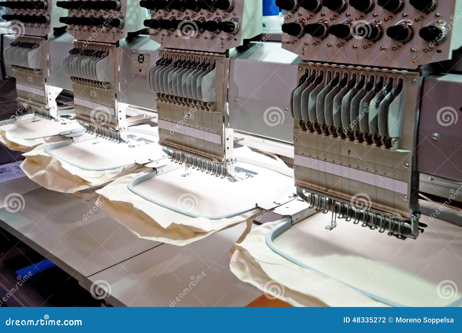 Textile - Professional and Industrial Embroidery Machine Stock Photo ...