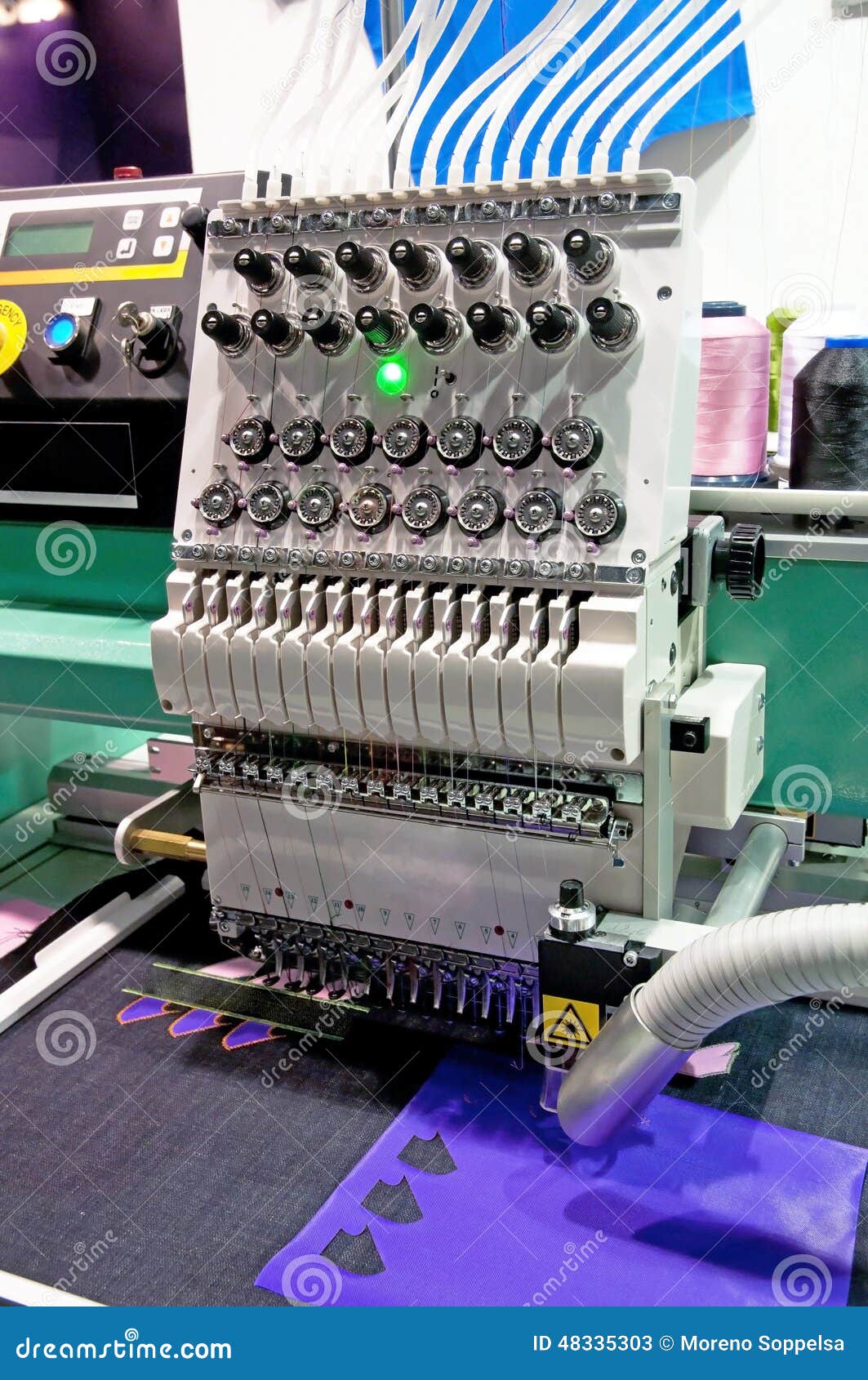 Textile - Professional and Industrial Embroidery Machine Stock Image ...