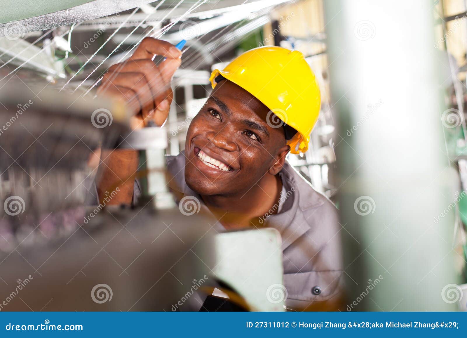 Textile quality controller stock photo. Image of helmet - 27311012
