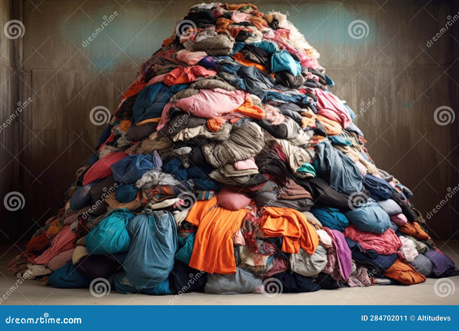 Textile Recycling with Piles of Sorted Clothing Stock Image - Image of ...