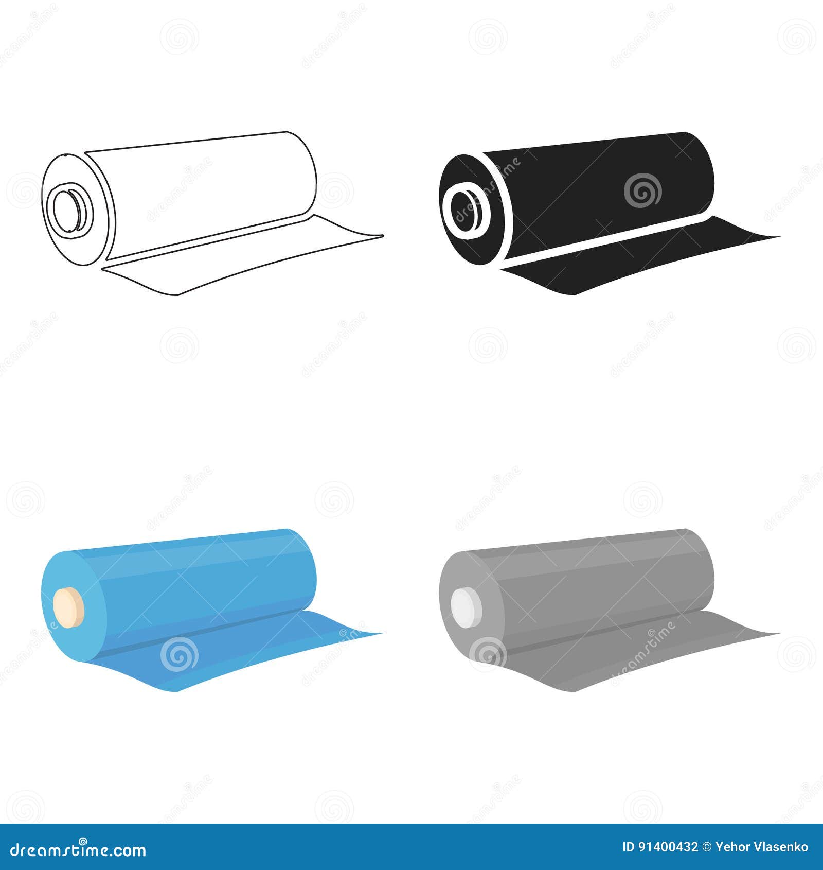 Textile Roll Icon of Vector Illustration for Web and Mobile Stock ...