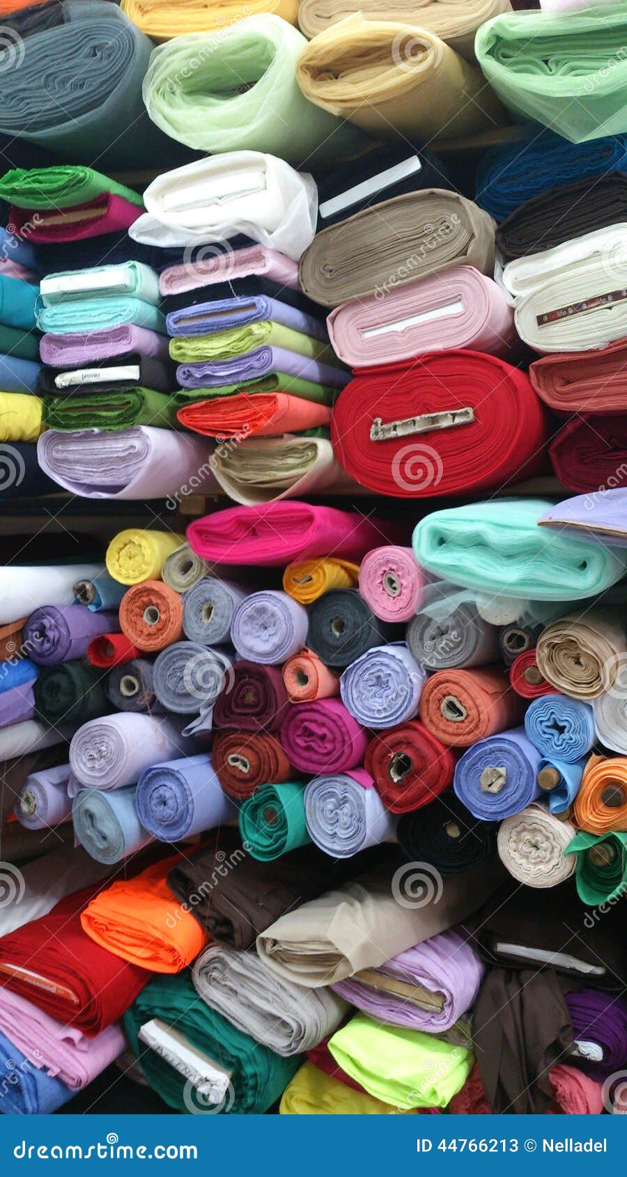 Textile rolls in shop stock image. Image of shop, textile - 44766213