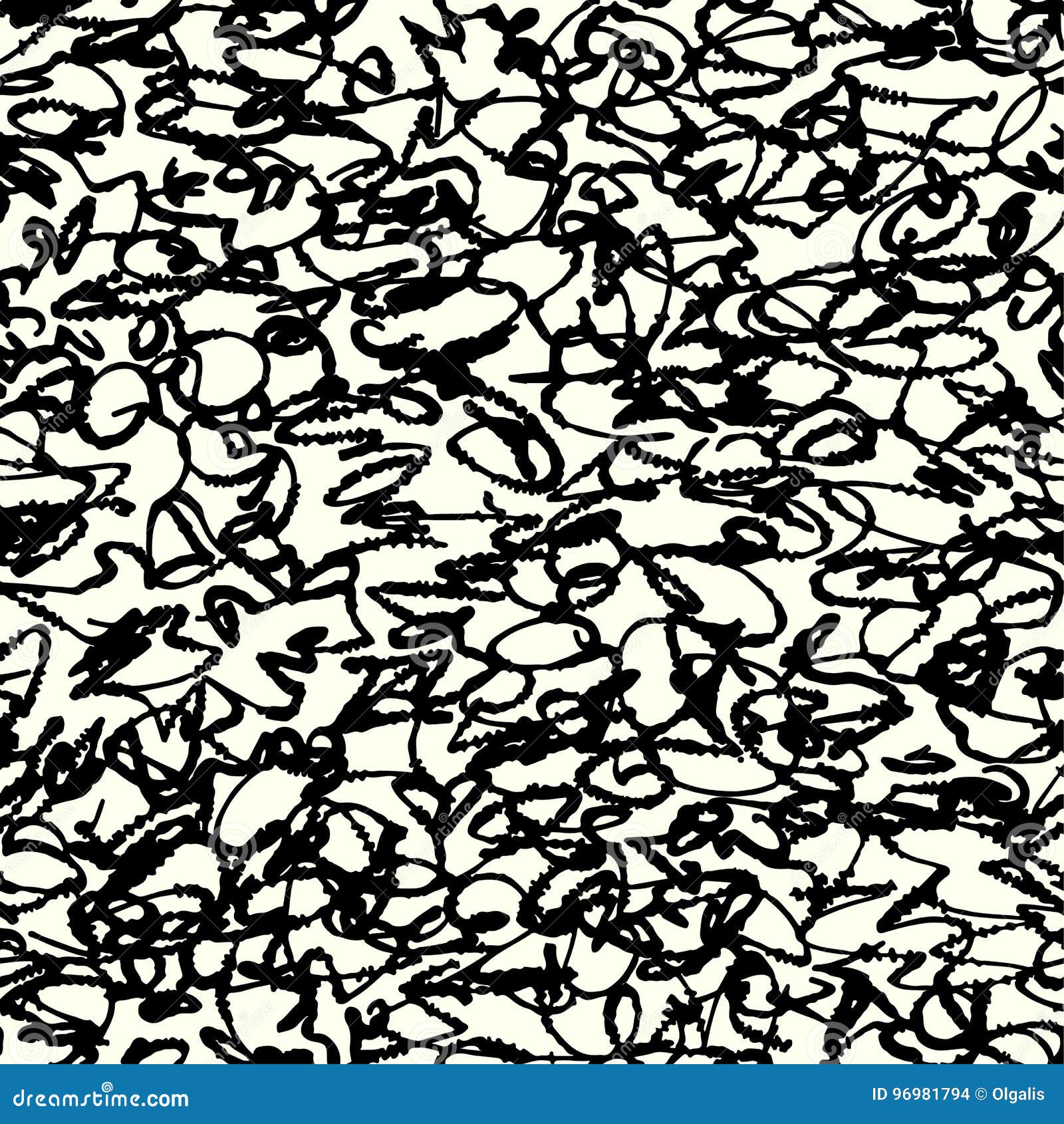 Textile Seamless Graffiti Doodle Pattern Stock Vector - Illustration of ...