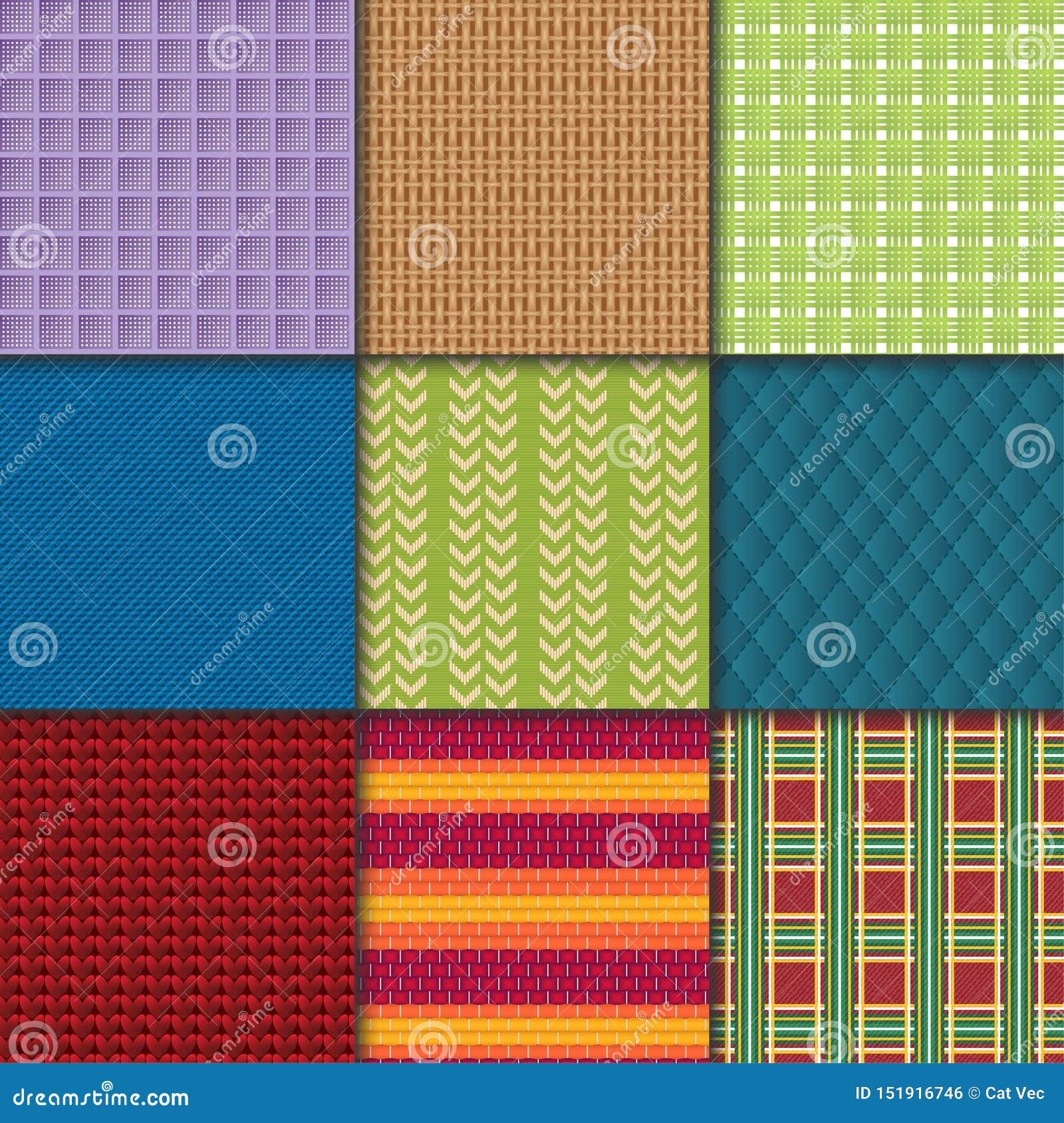 Textile Seamless Pattern Fabric Textured Background and Gingham Cloth ...