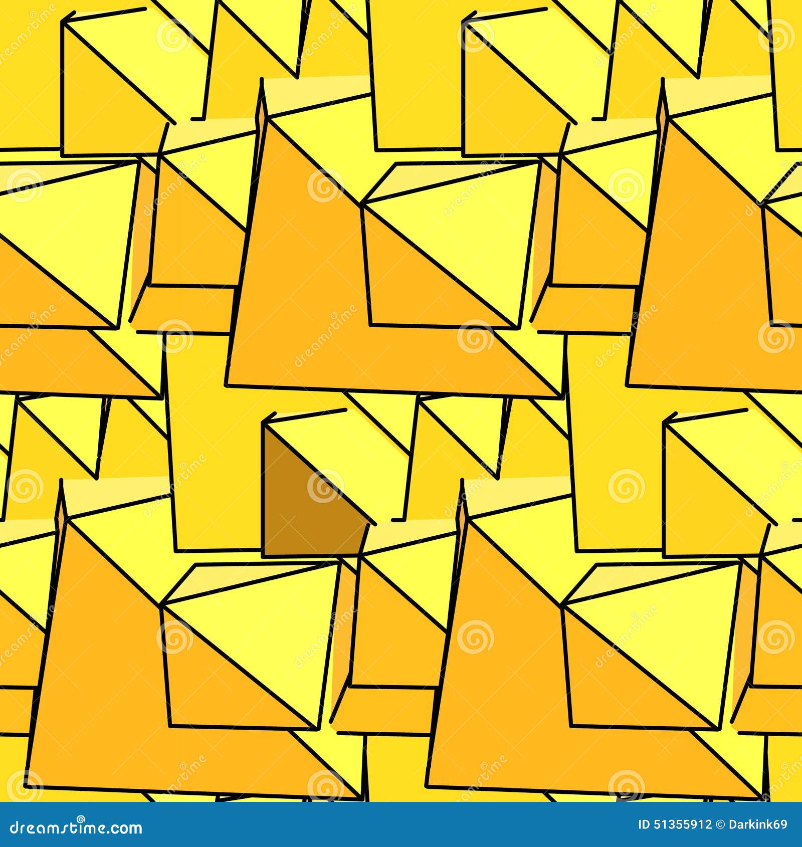 Textile Seamless Pattern of Yellow Triangles in Warm Colors Stock ...